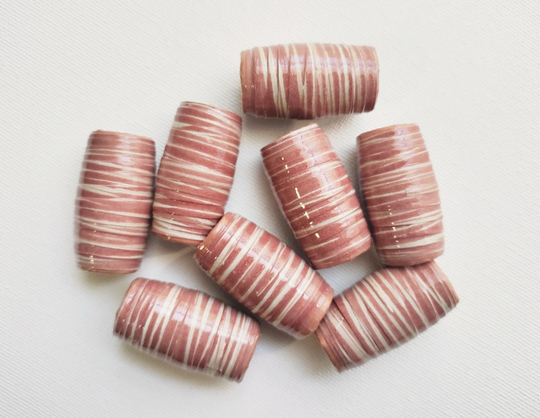 Large Hole Macrame Beads, Extra Large Paper Beads, Jumbo Beads, Unique ...