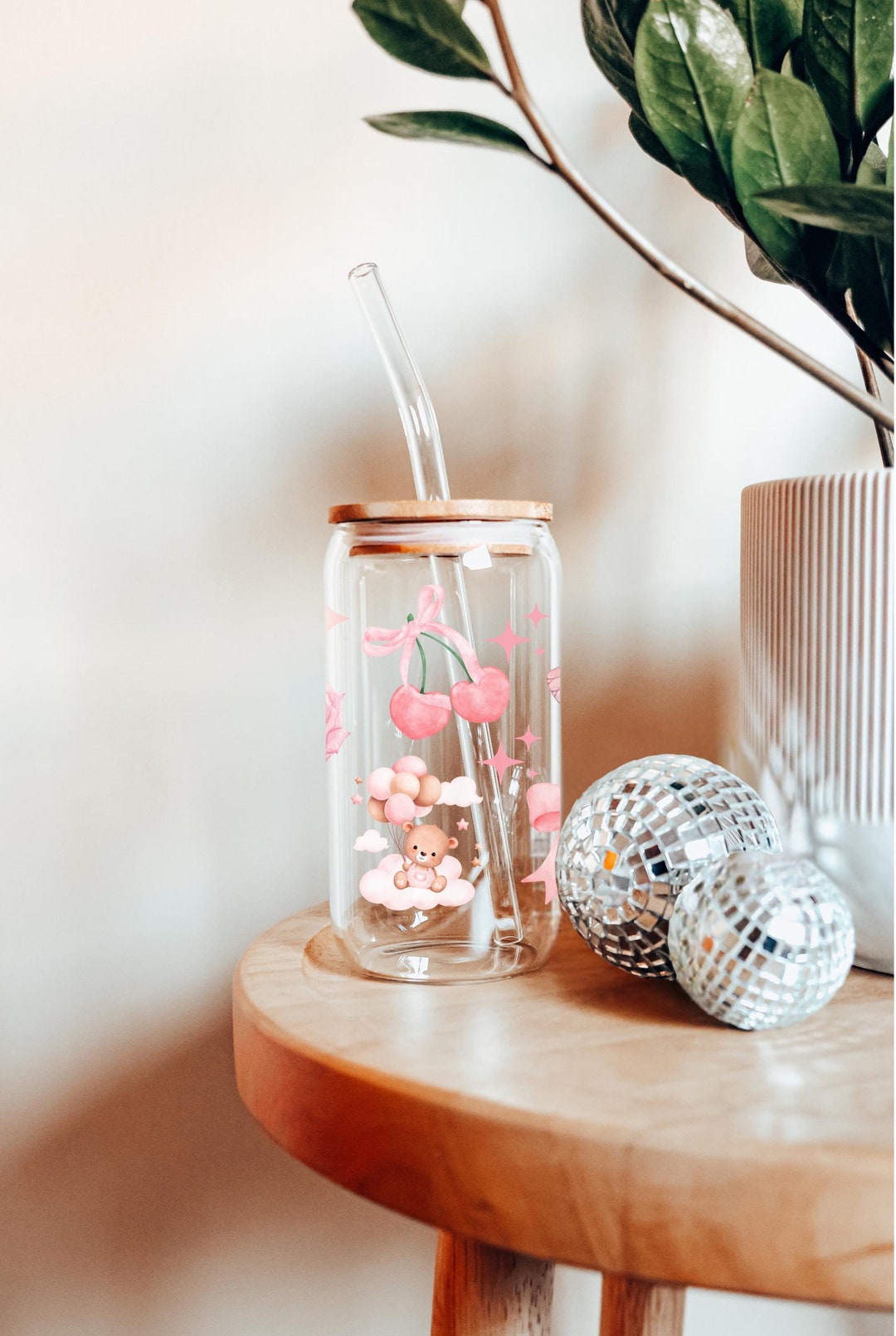 Pink Glass Cup, Beer Can Glass, Libbey Cup, Girly Cup, Glass Tumbler ...