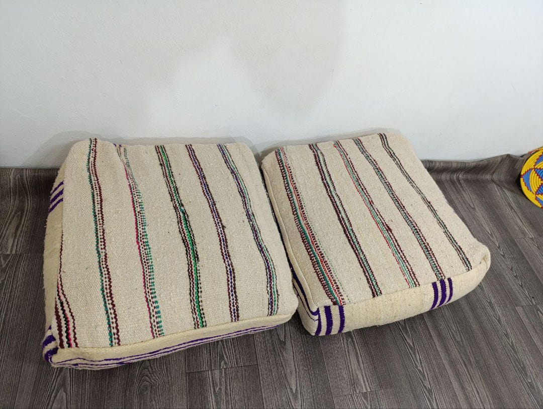 Vintage Moroccan Ottoman, Outdoor Chair Pouf, Yoga Meditation Poof ...
