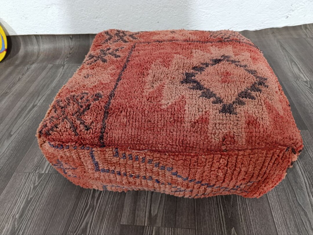 Vintage Moroccan Ottoman, Outdoor Chair Pouf, Yoga Meditation Poof ...