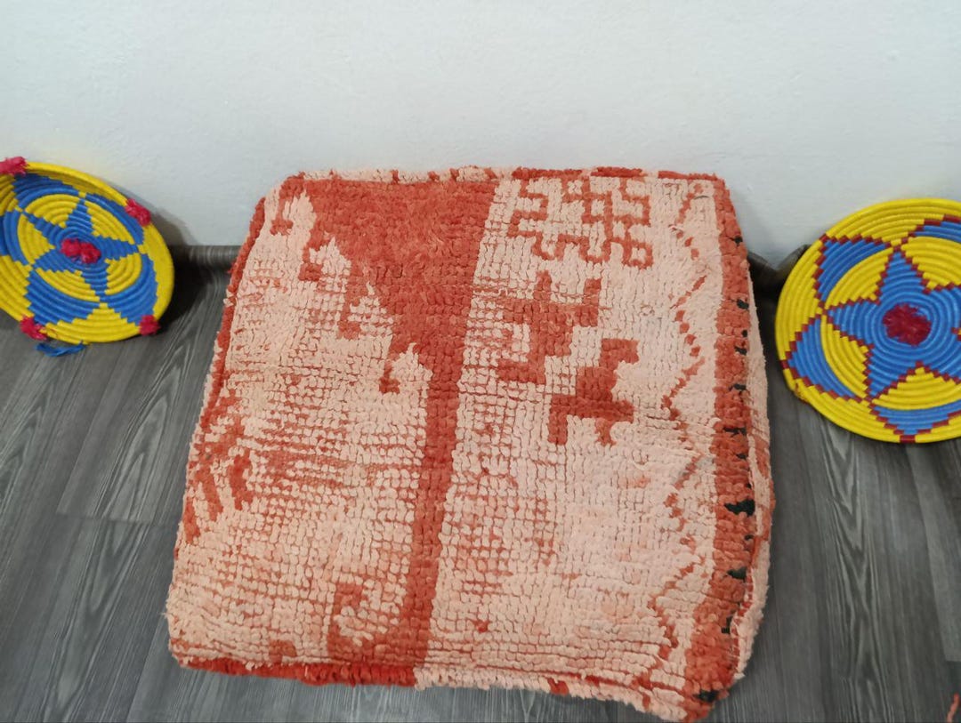 Outdoor Furniture Pouf, Vintage Moroccan Ottoman,outdoor Kilim Poufs ...