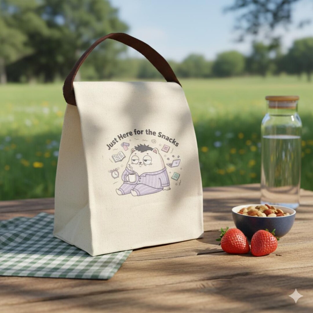 Lunch Bag, Funny Canvas, Eco-friendly Reusable Snack Tote With Handle ...