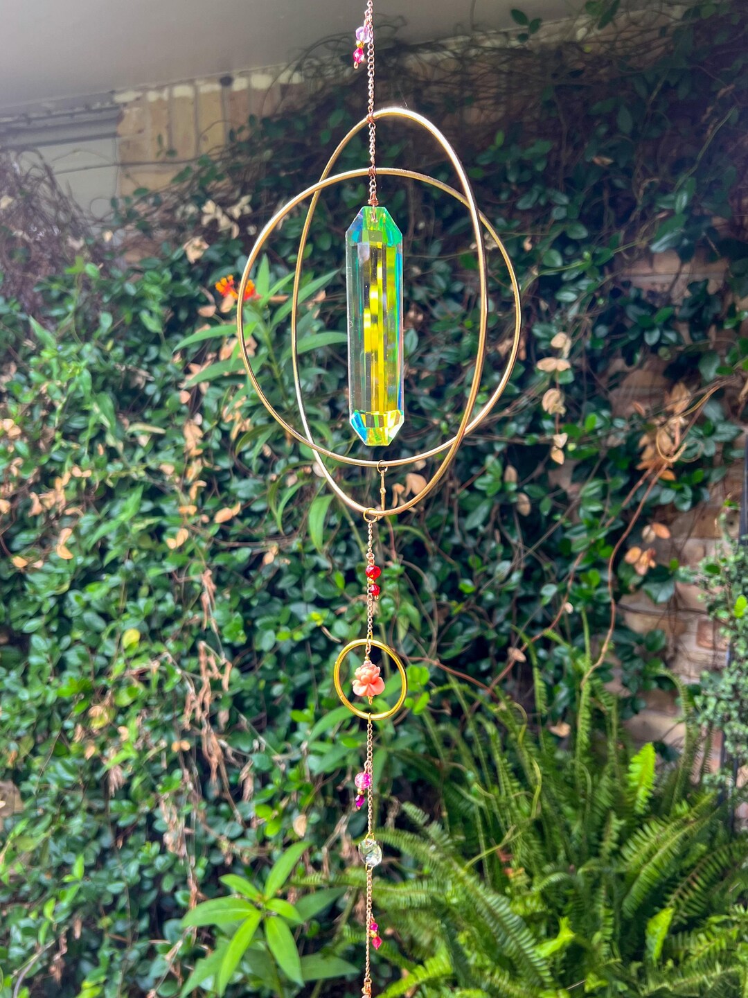 3D Spinning Crystal Suncatcher | Lotus Rainbow Refracting Home Decor - Etsy