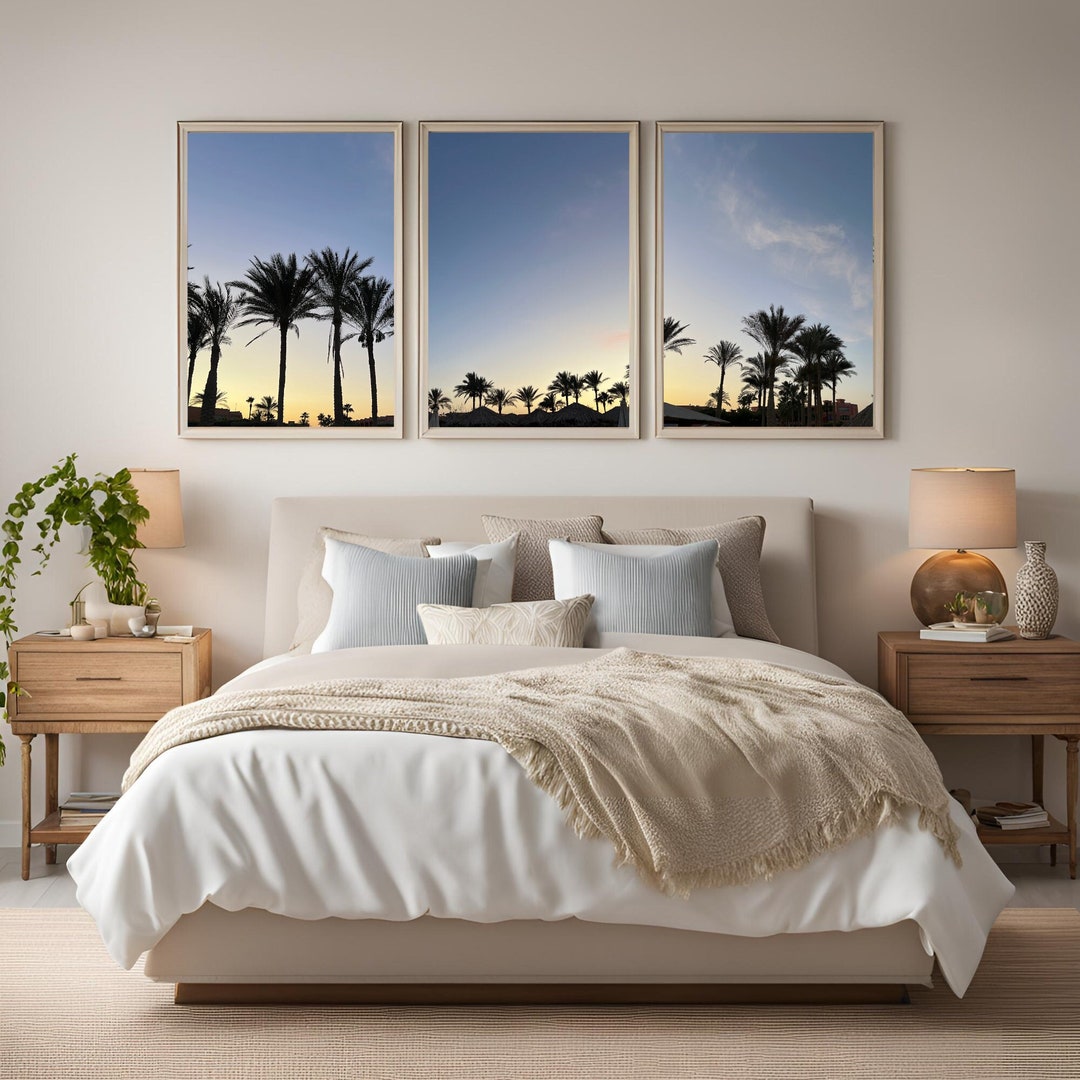 Ocean Sunset Digital Print, Palm Tree Sunset Print, Palm Trees Wall Art ...