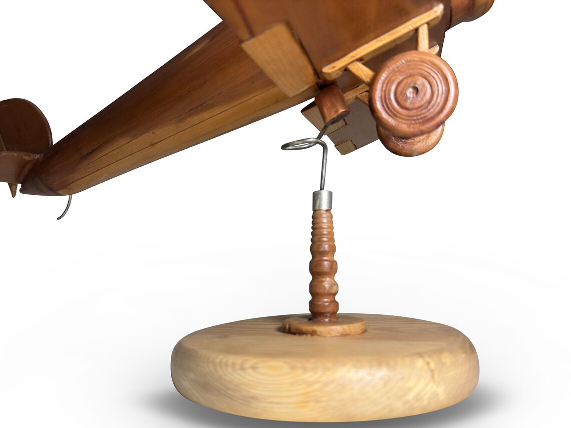 Handcrafted Wooden Biplane Model Vintage Aviation Decor Unique ...