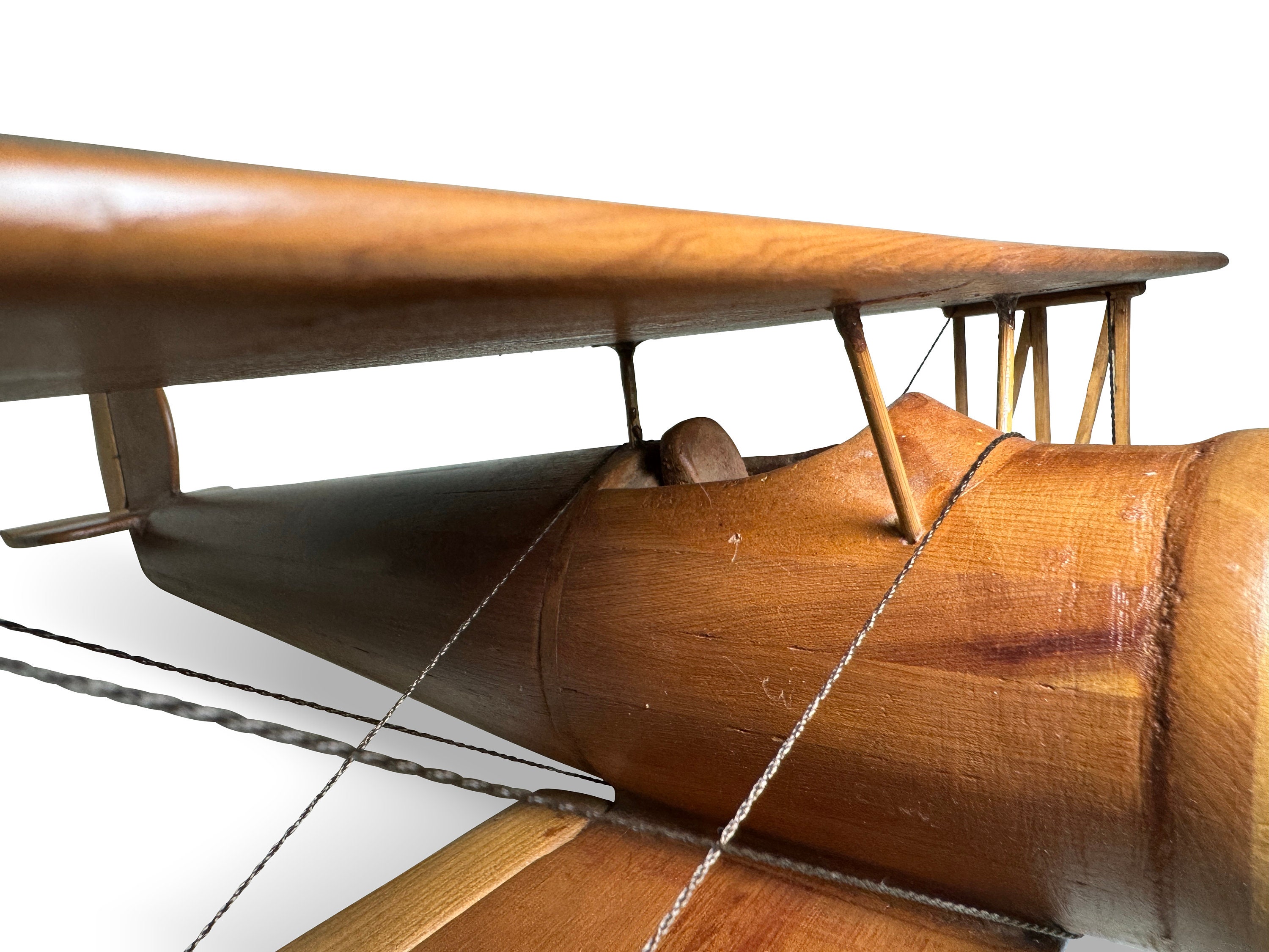 Handcrafted Wooden Biplane Model Vintage Aviation Decor Unique ...