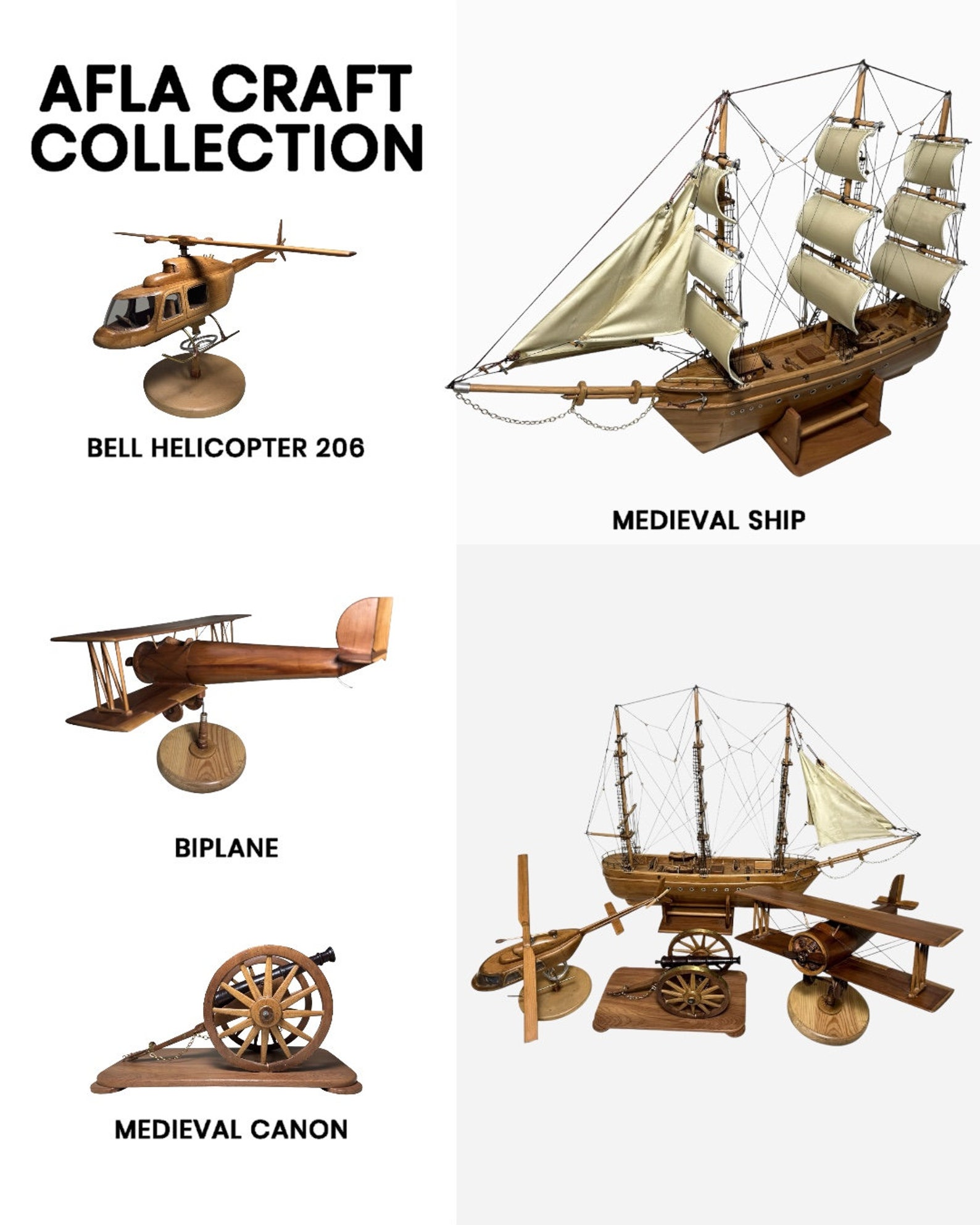 Handcrafted Wooden Biplane Model Vintage Aviation Decor Unique ...