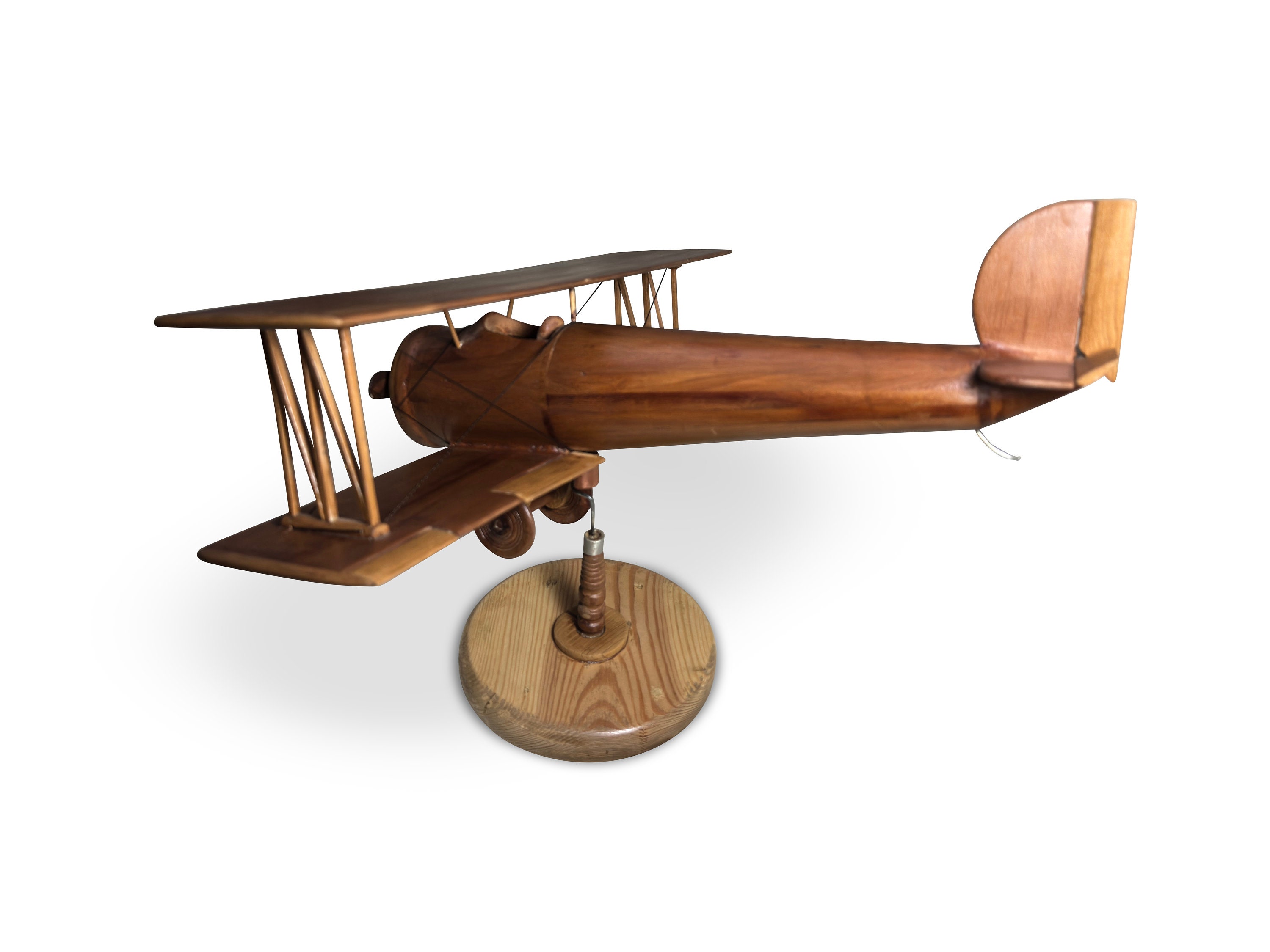Handcrafted Wooden Biplane Model Vintage Aviation Decor Unique ...