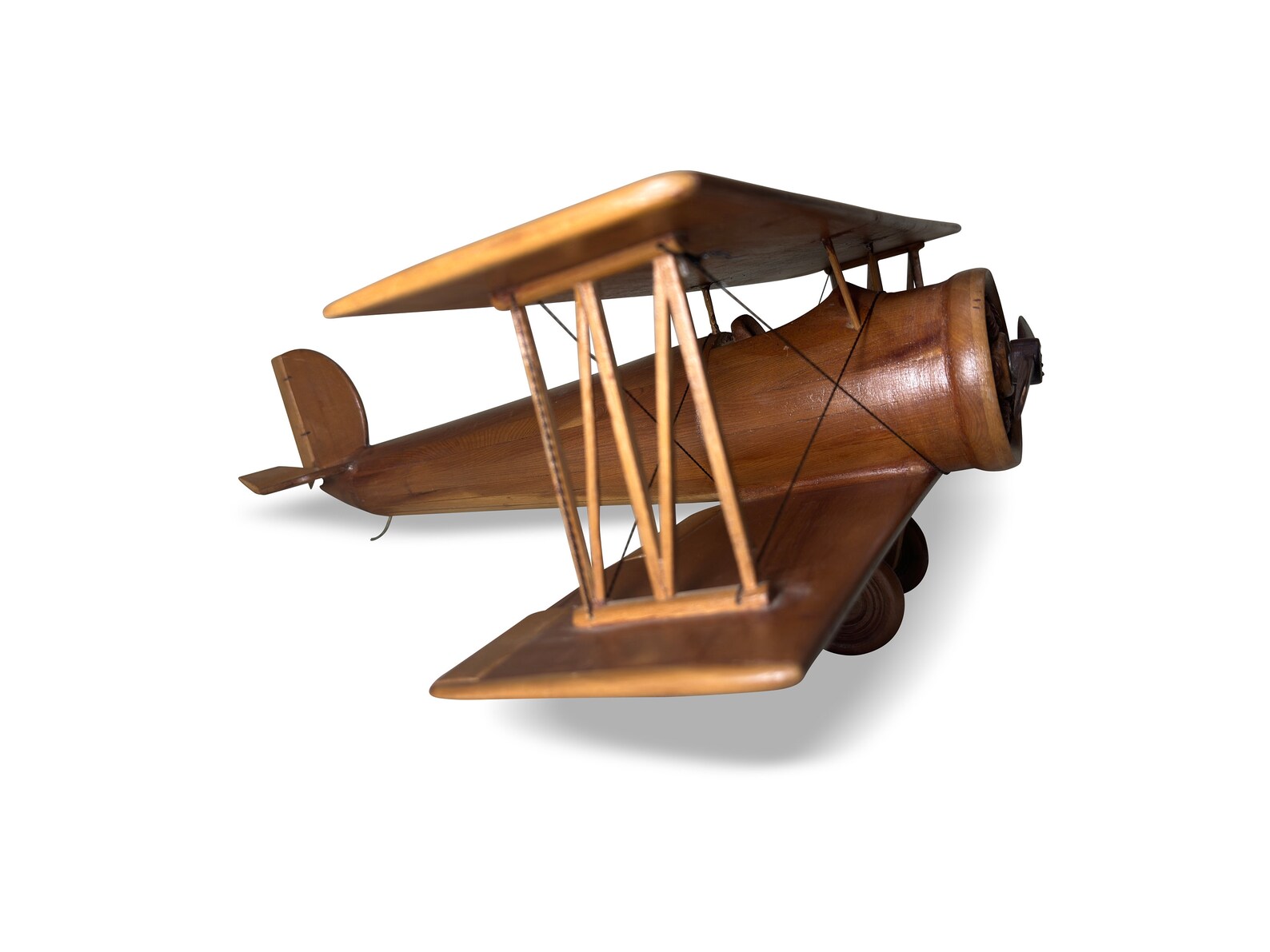 Handcrafted Wooden Biplane Model Vintage Aviation Decor Unique ...