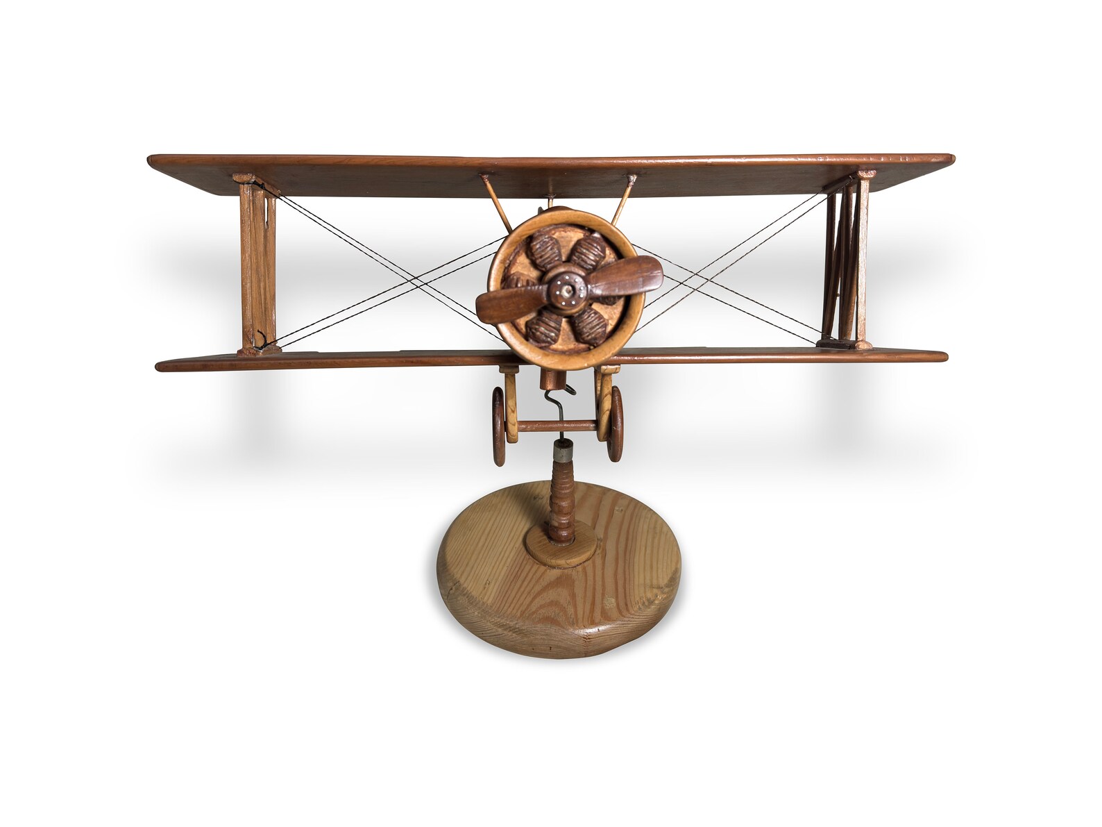 Handcrafted Wooden Biplane Model Vintage Aviation Decor Unique ...