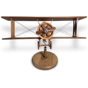Handcrafted Wooden Biplane Model Vintage Aviation Decor Unique ...