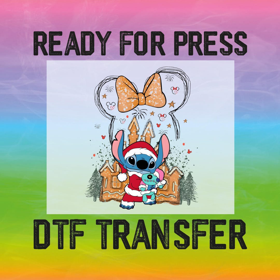 Stitch Christmas Ready to Press, Stitch Dtf, Disney Stitch Heat ...