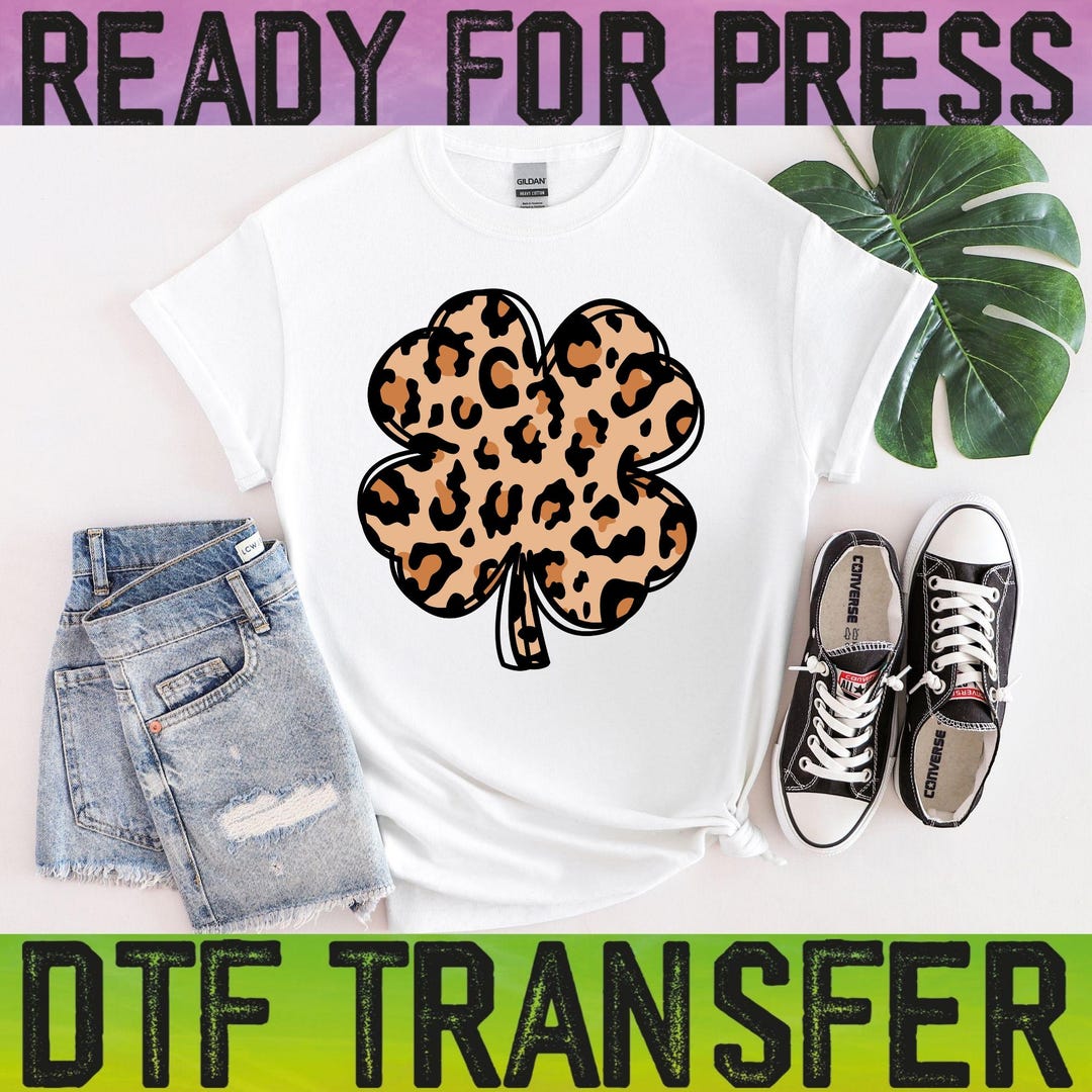 Lucky Leopard Shamrock St Ptarick Day DTF Transfer: Lucky Clover - Etsy