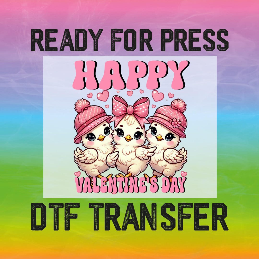 Chicken Happy Valentine's Day Ready to Press, Valentine Coquette Dtf ...
