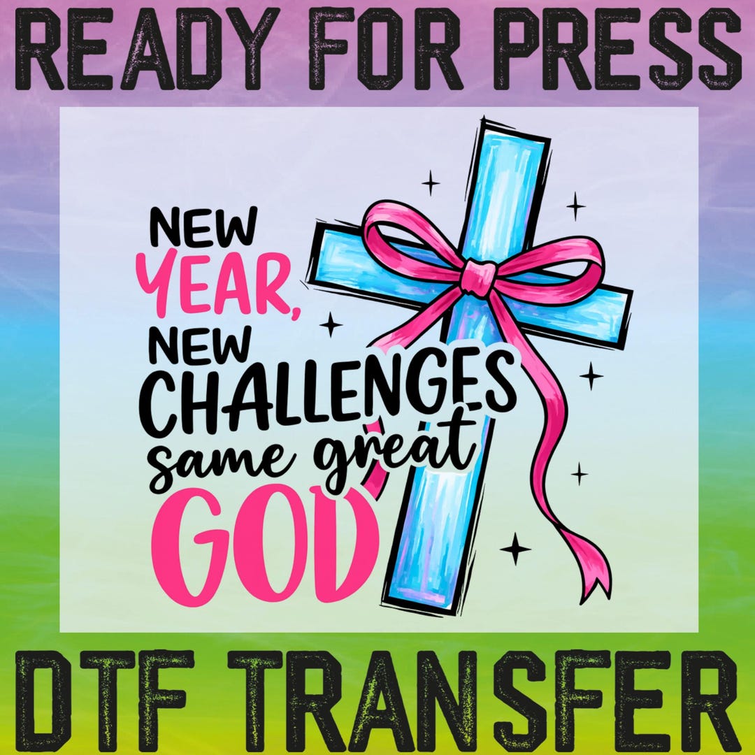 Christian New Year Cross Heat Transfer: Ready to Press - Etsy