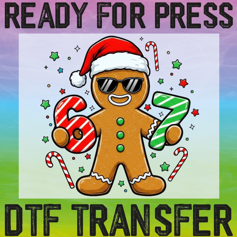 Gingerbread With 6 Dtf - Etsy