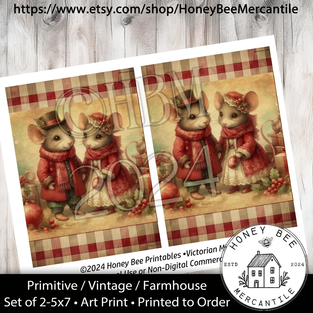 Vintage Primitive Farmhouse Style, 5x7, Rice Prints, Decoupage, Wood ...