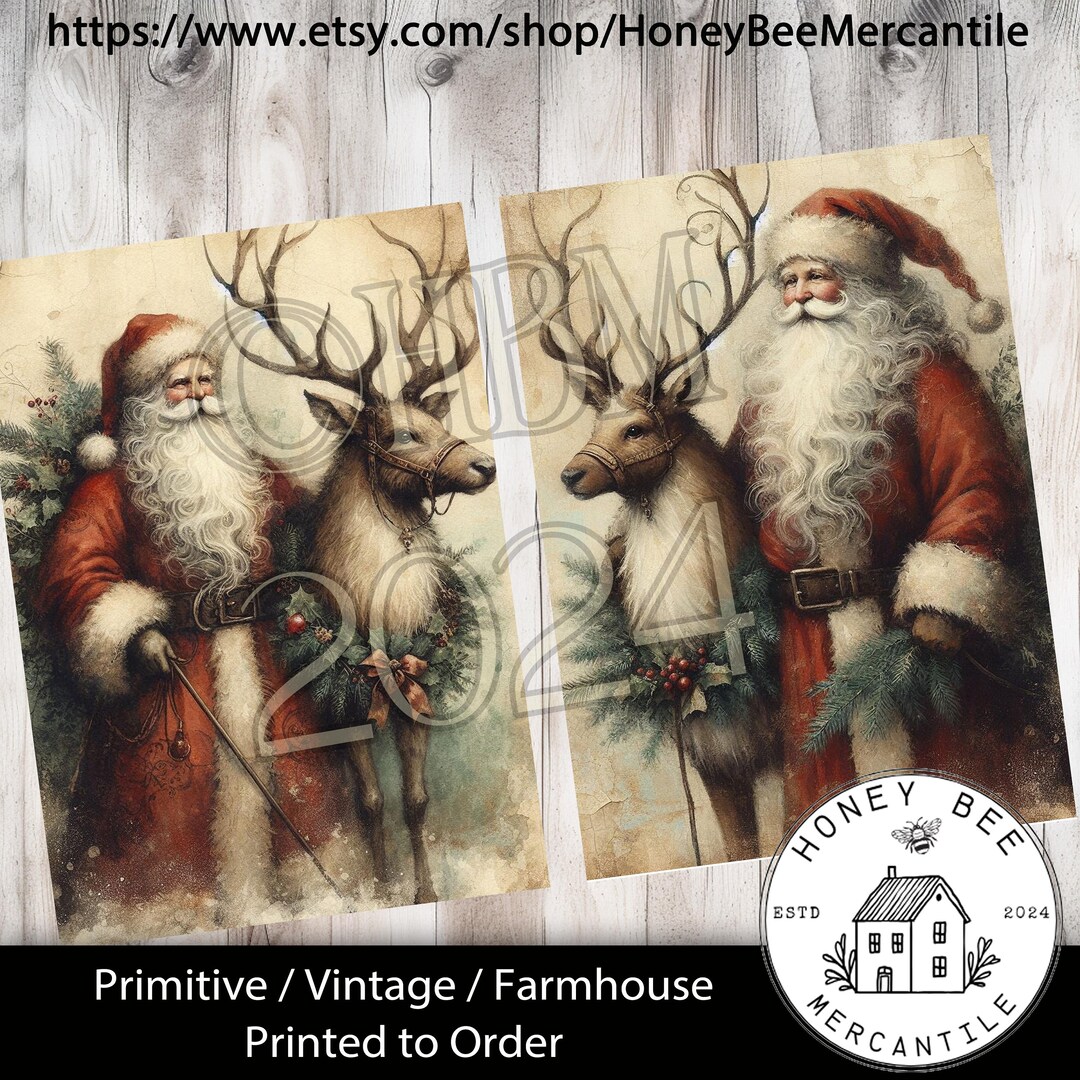 Vintage, Primitive, Farmhouse, 5x7, Set of 2, Decoupage, Rice Paper ...