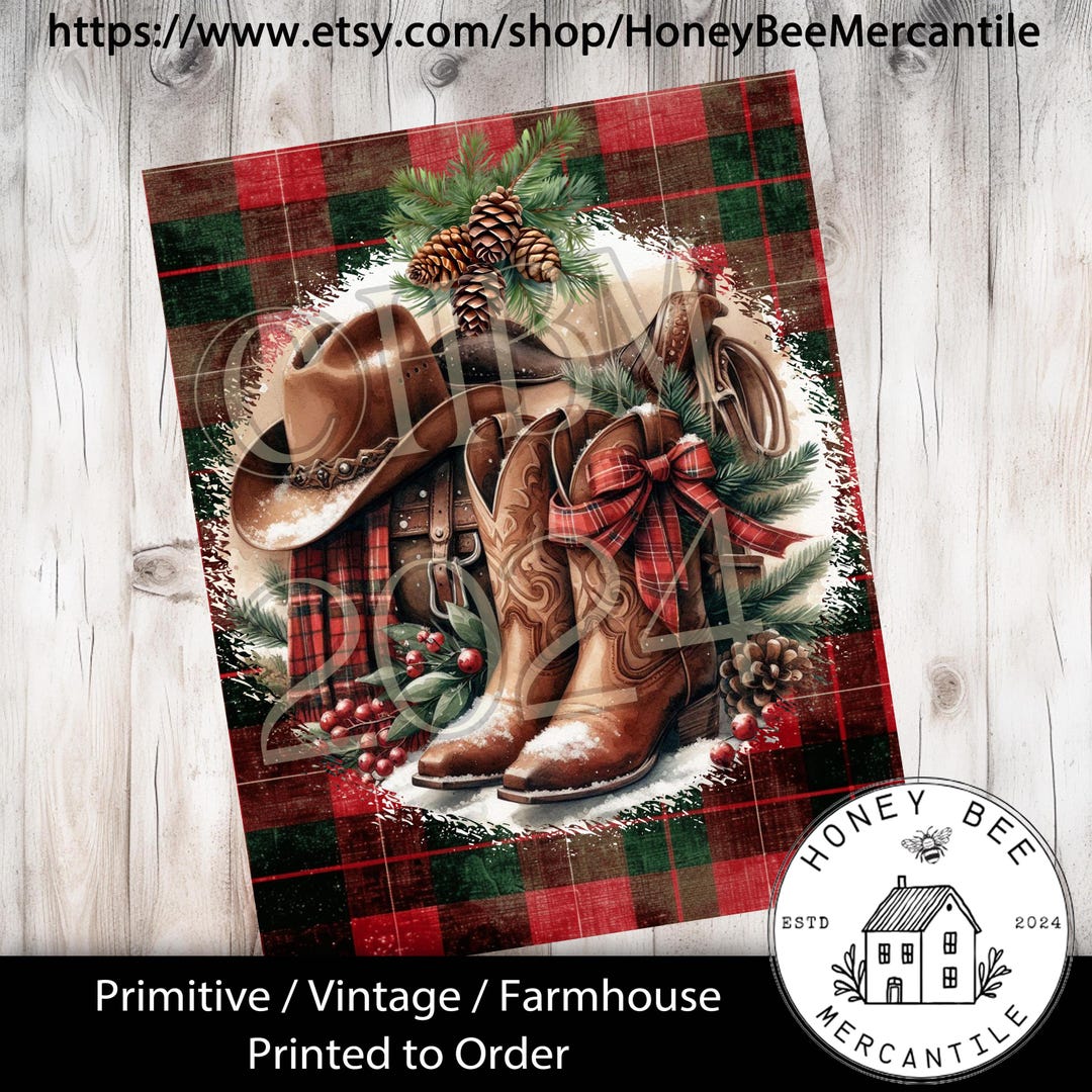 Vintage Primitive Farmhouse, 8x10 Prints, Craft Supplies, Decoupage ...