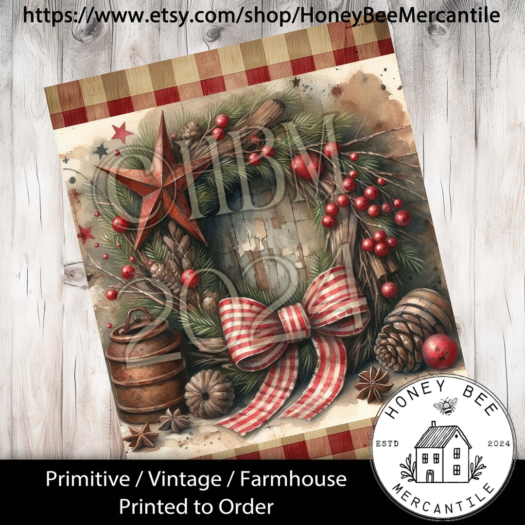 Vintage Primitive Farmhouse Style 8x10 Prints, Decoupage, Rice Paper ...