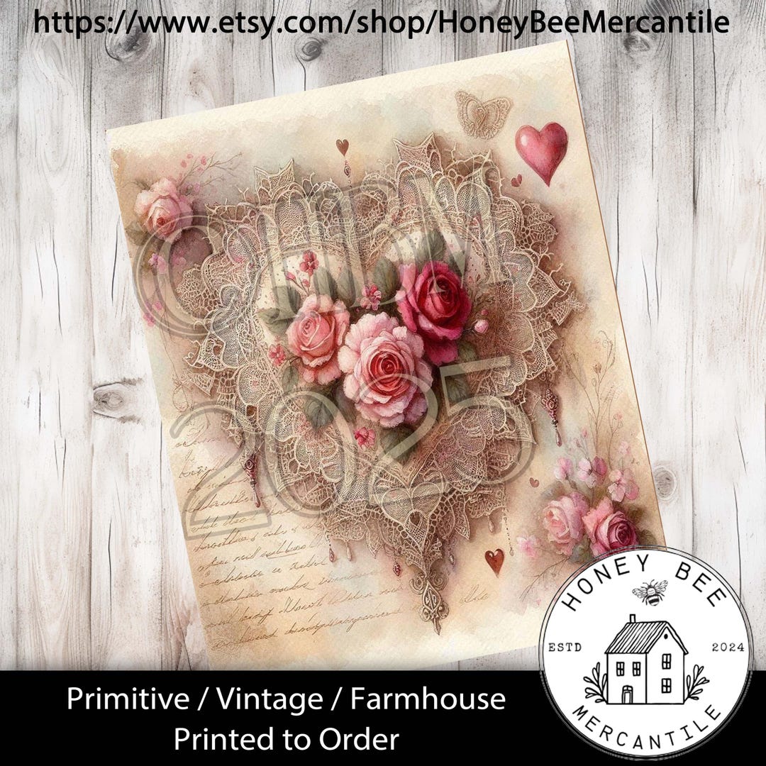 Vintage Primitive Farmhouse, 8x10, Craft Supplies, Decoupage, Rice ...