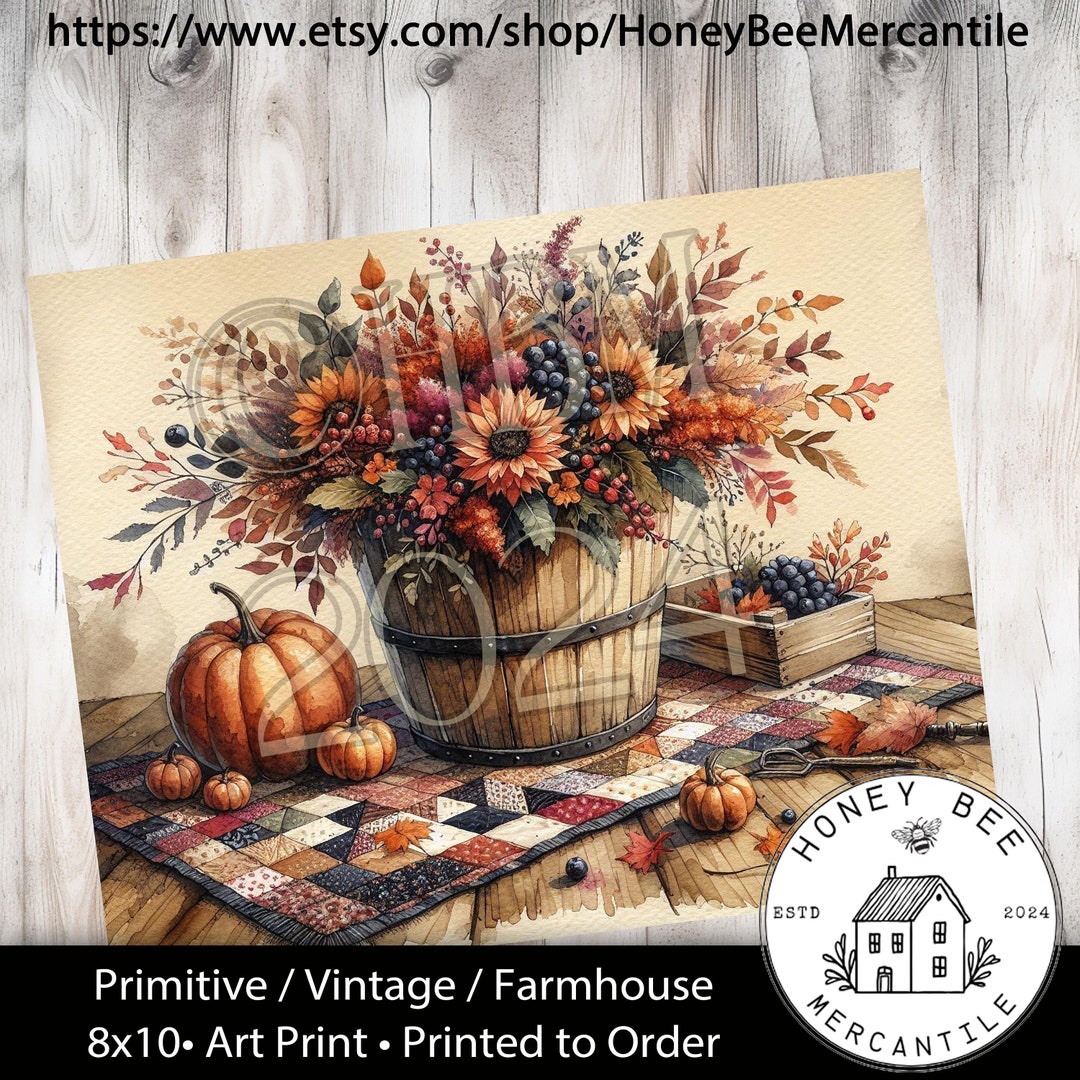 Vintage Primitive Farmhouse Style 8x10 Rice Prints, Decoupage, Rice ...