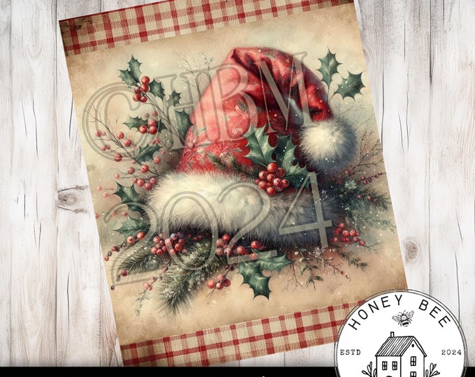 Vintage Primitive Farmhouse Style 8x10 Rice Prints, Decoupage, Wood ...