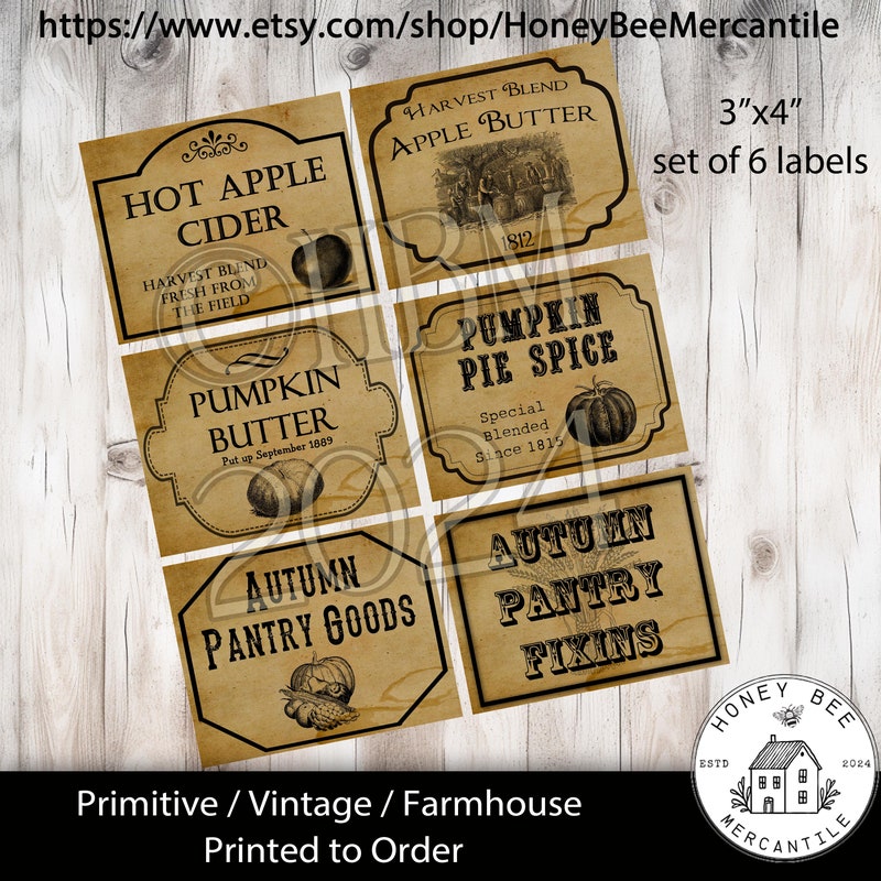 Primitive Label - Etsy