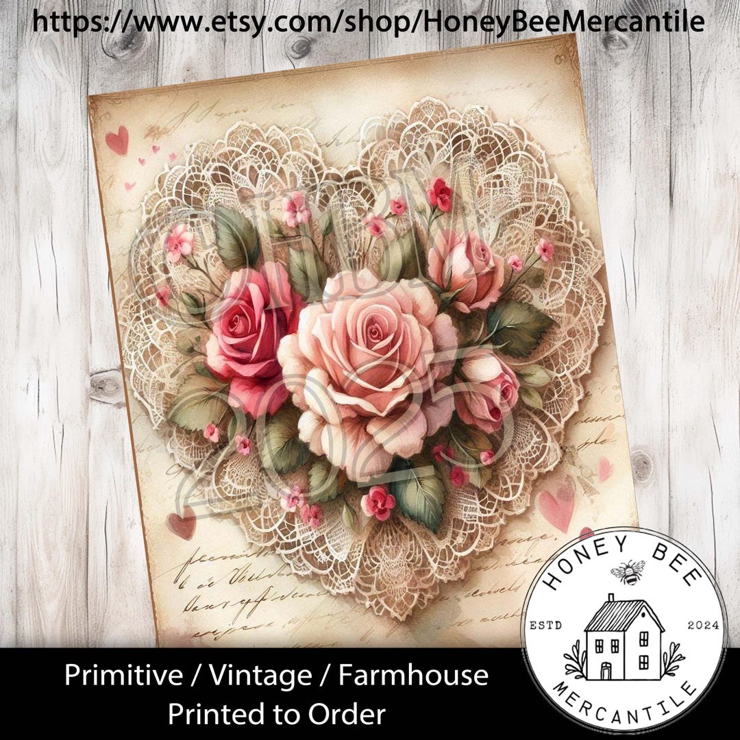 Vintage Primitive Farmhouse, 8x10, Craft Supplies, Decoupage, Rice ...