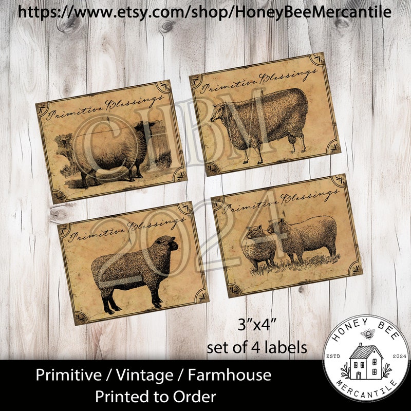 Primitive Labels - Etsy