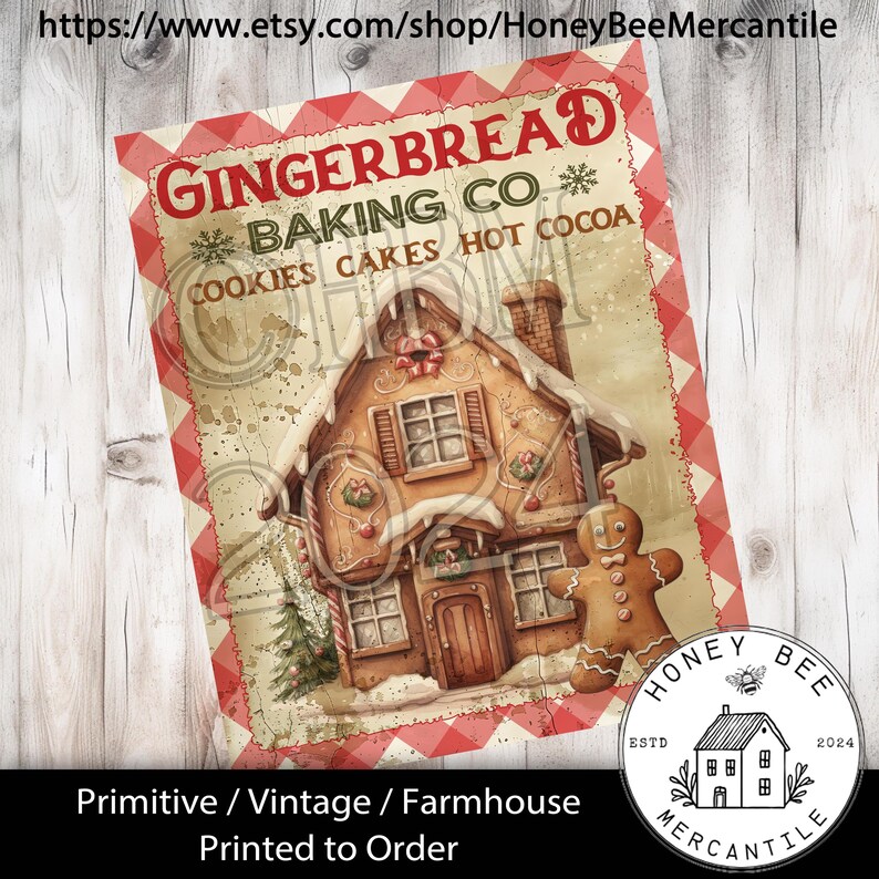 Vintage Primitive Farmhouse, 8x10 Print, Craft Supplies, Decoupage ...