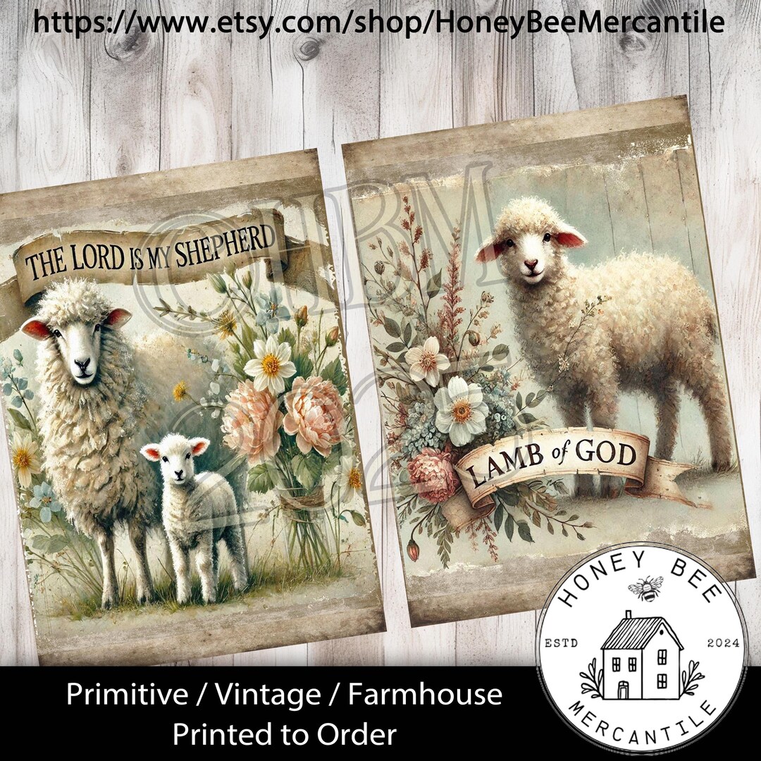 Vintage, Primitive, Farmhouse, 5x7, Set of 2, Decoupage, Rice Paper ...