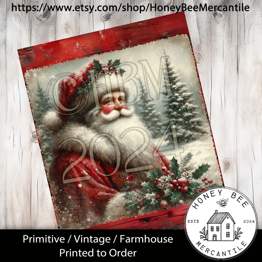 Vintage Primitive Farmhouse, 8x10 Prints, Craft Supplies, Decoupage ...