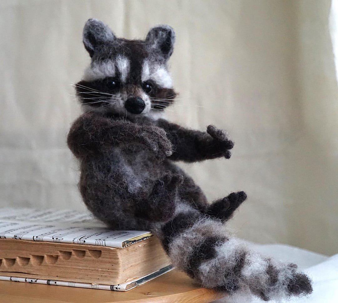 Needle Felted Raccoon Baby Realistic - Etsy