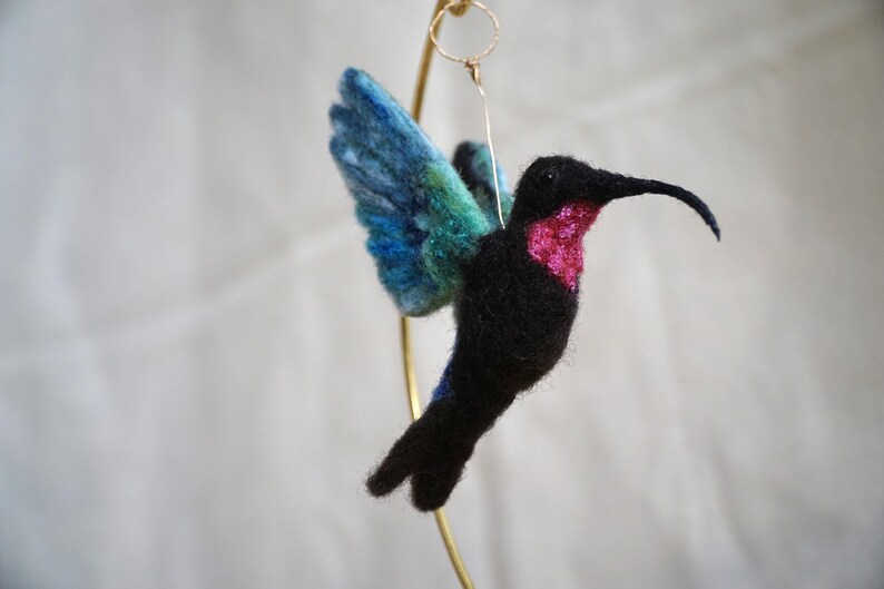 Needle Felted Hummingbird in Flight-made to Order - Etsy