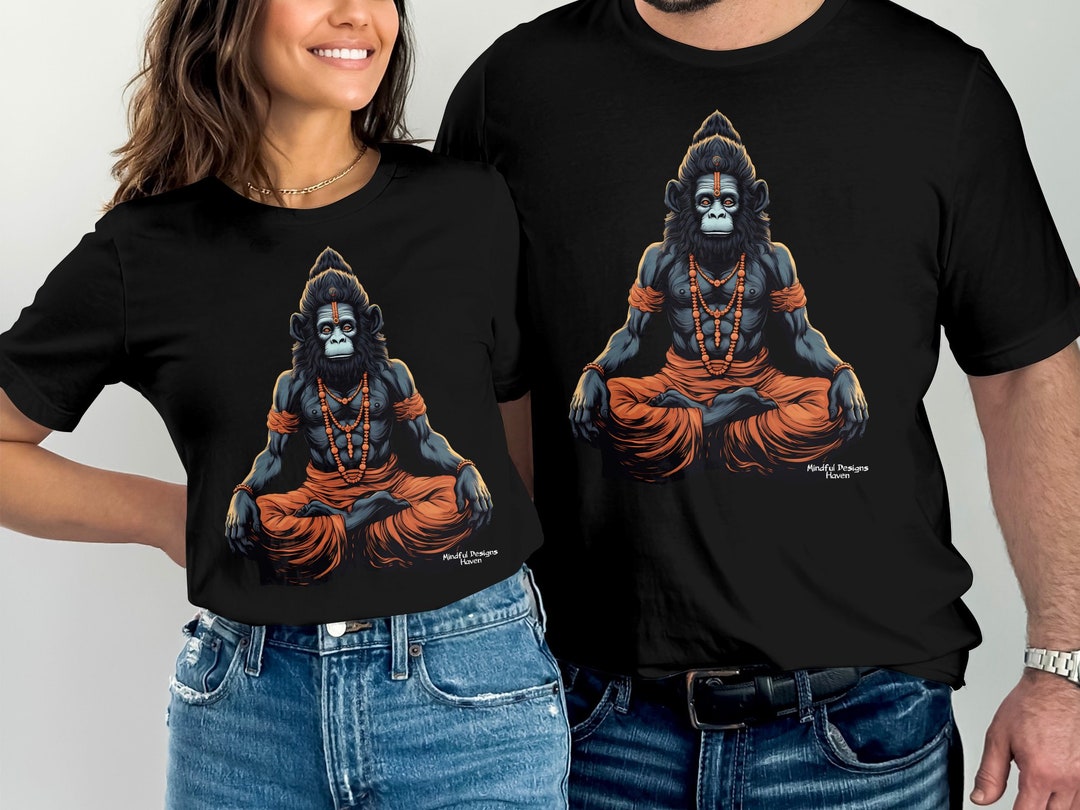 Modern Art Hanuman T-shirt, Vibrant Hanuman Graphic Tee, Radiant Peace ...
