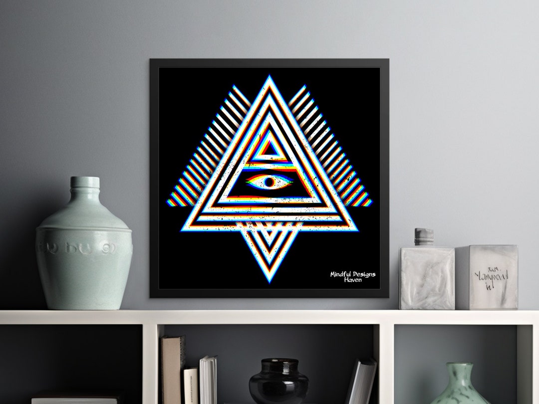 Colorful Geometric Triangle Art Print - Unique Miscellaneous Design for ...