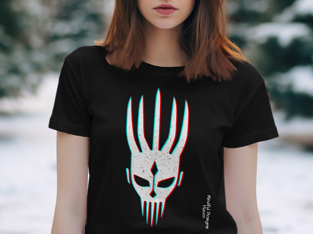 Skull Mask Distortion Design, Unique Graphic Artwork for Apparel and ...