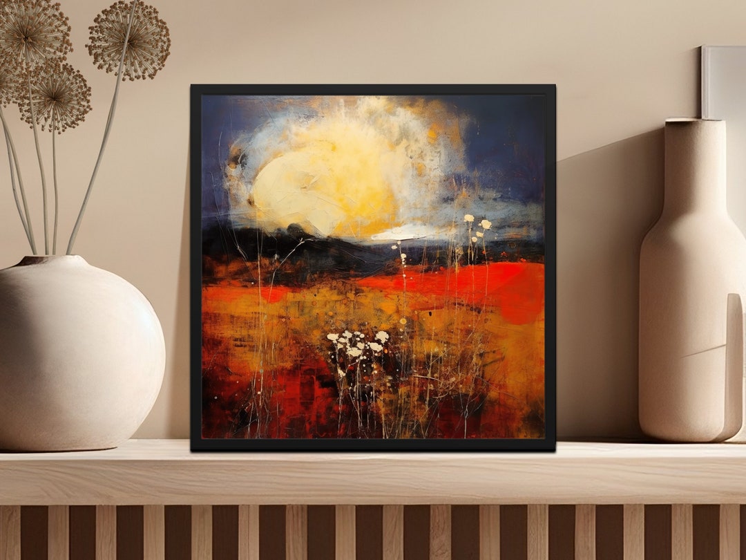 Abstract Landscape Wall Art, Modern Art Print, Vibrant Colors Canvas ...