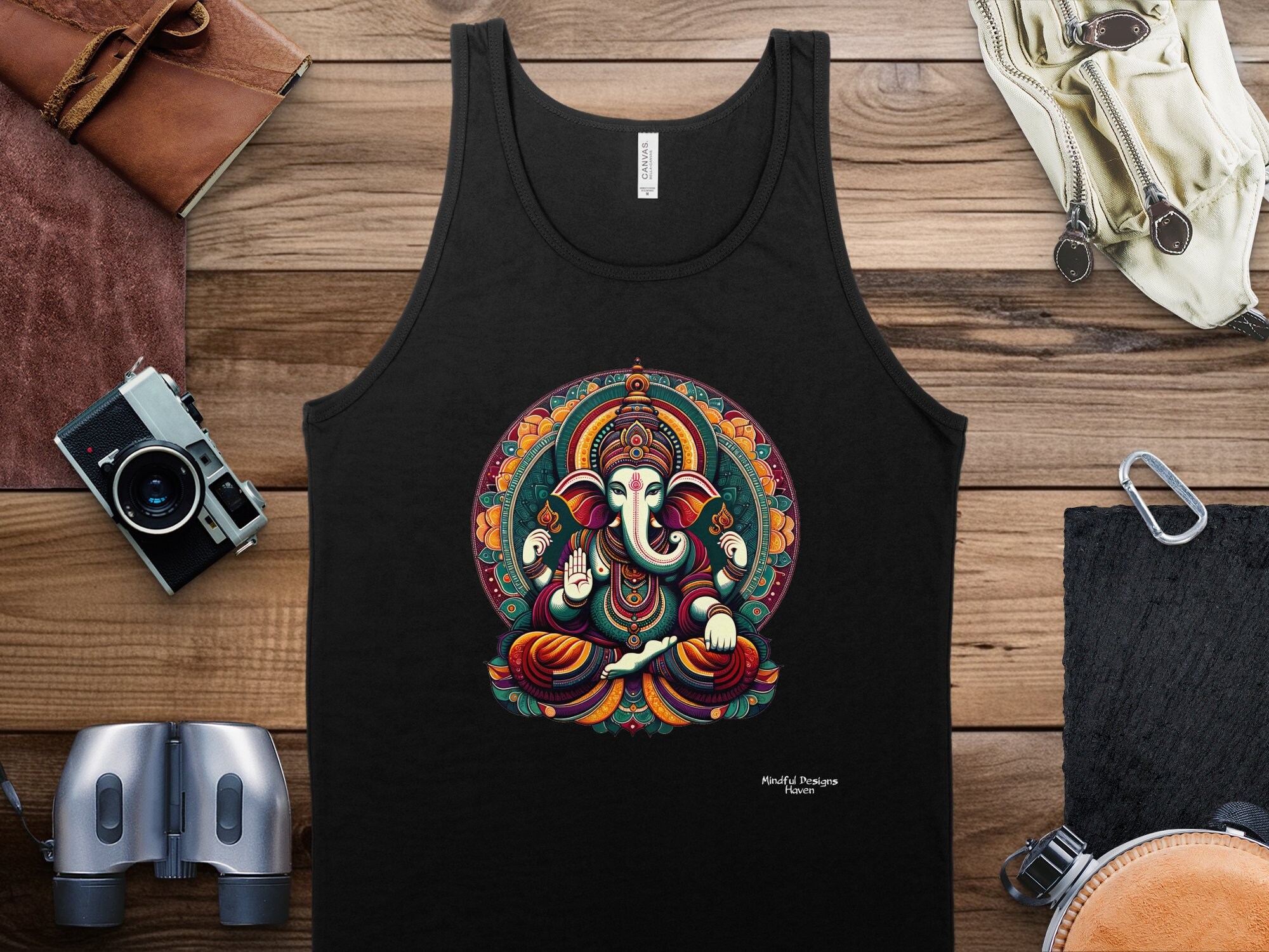 Modern Art Ganesha T-shirt, Meditative Pose Ganesha Tee, Spiritual Luck ...