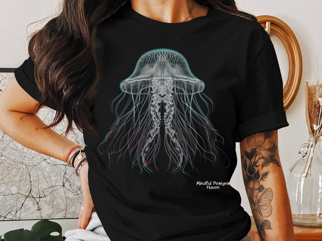 Psychedelic Jellyfish Shirt, Vivid Sea Creature Design, Trippy Art ...
