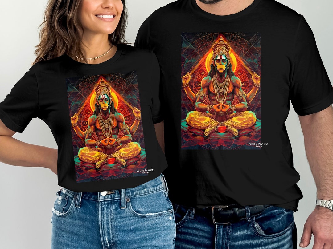 Hanuman Modern Art T-shirt, Vibrant Hanuman Design Tank, Radiant Hanuman Tee, Lively Hanuman ...