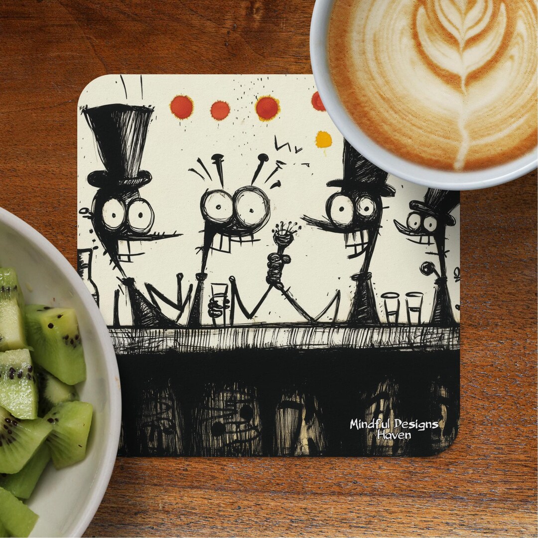 Collectors Series Bar Scenes Drink Coasters Custom Text Unique Bar ...