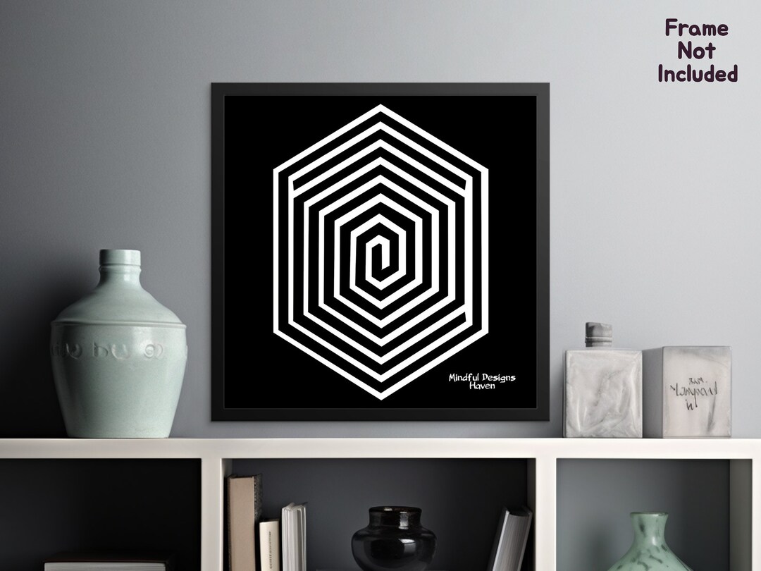Geometric Optical Illusion Art, Poster Canvas Wall Art, Hardcover ...