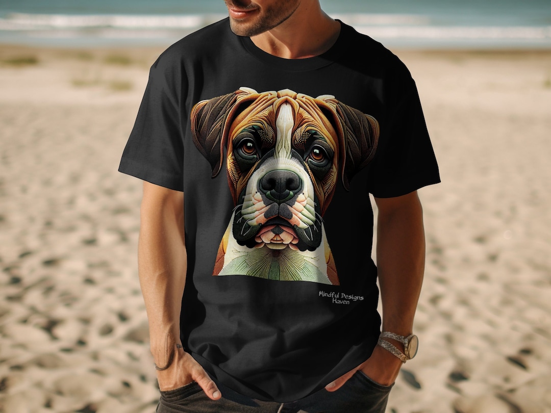 Boxer Dog Geometric Art Shirt, Colorful Boxer Dog Print, Unique Boxer ...
