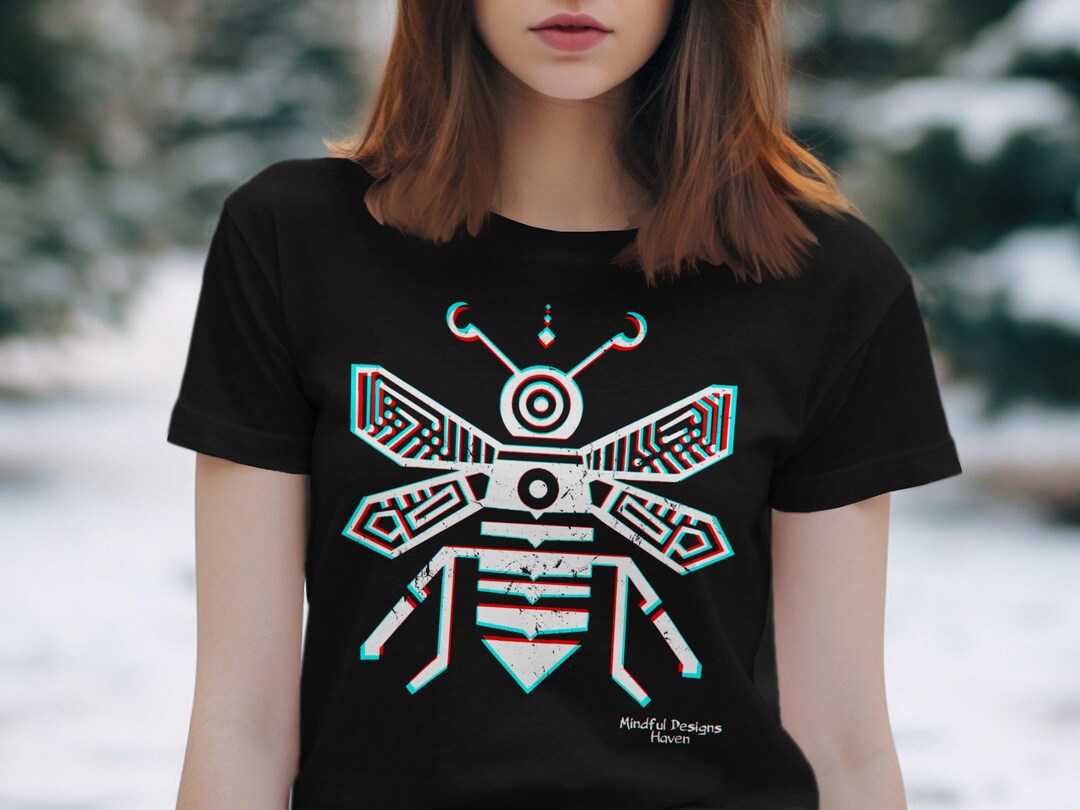 Retro Futuristic Bumblebee Graphic, Unique Sci-fi Bee Illustration ...