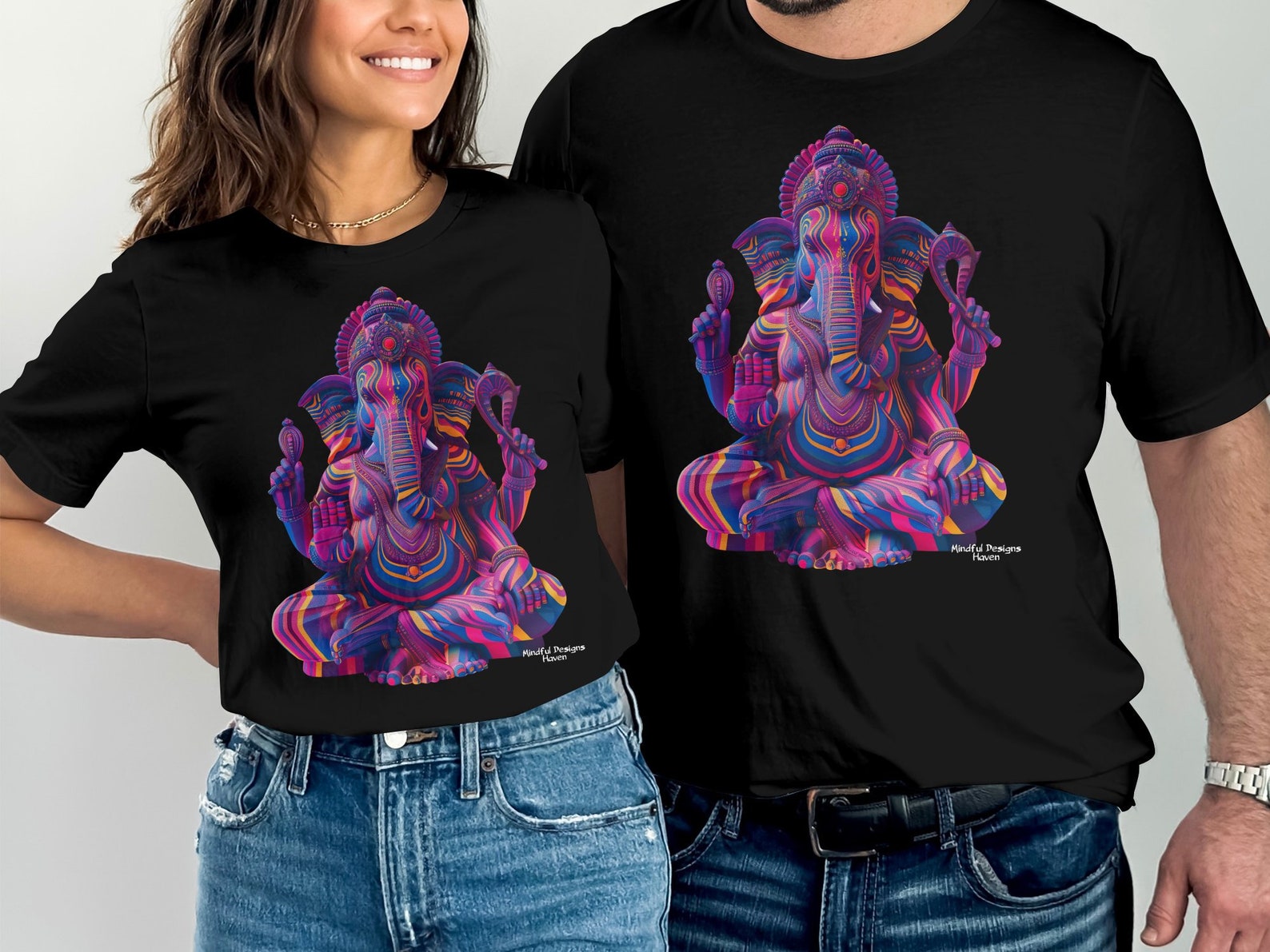 Modern Art Ganesha T-shirt, Meditative Pose Ganesh, Unique Spiritual ...