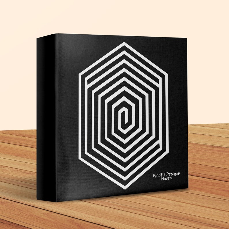 Geometric Optical Illusion Art, Poster Canvas Wall Art, Hardcover ...