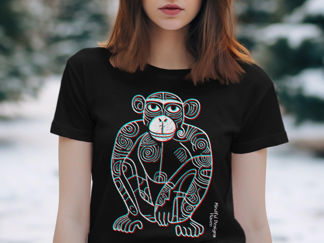 Trippy Monkey Design Psychedelic Art Unique Graphic Fun Animal Lover ...