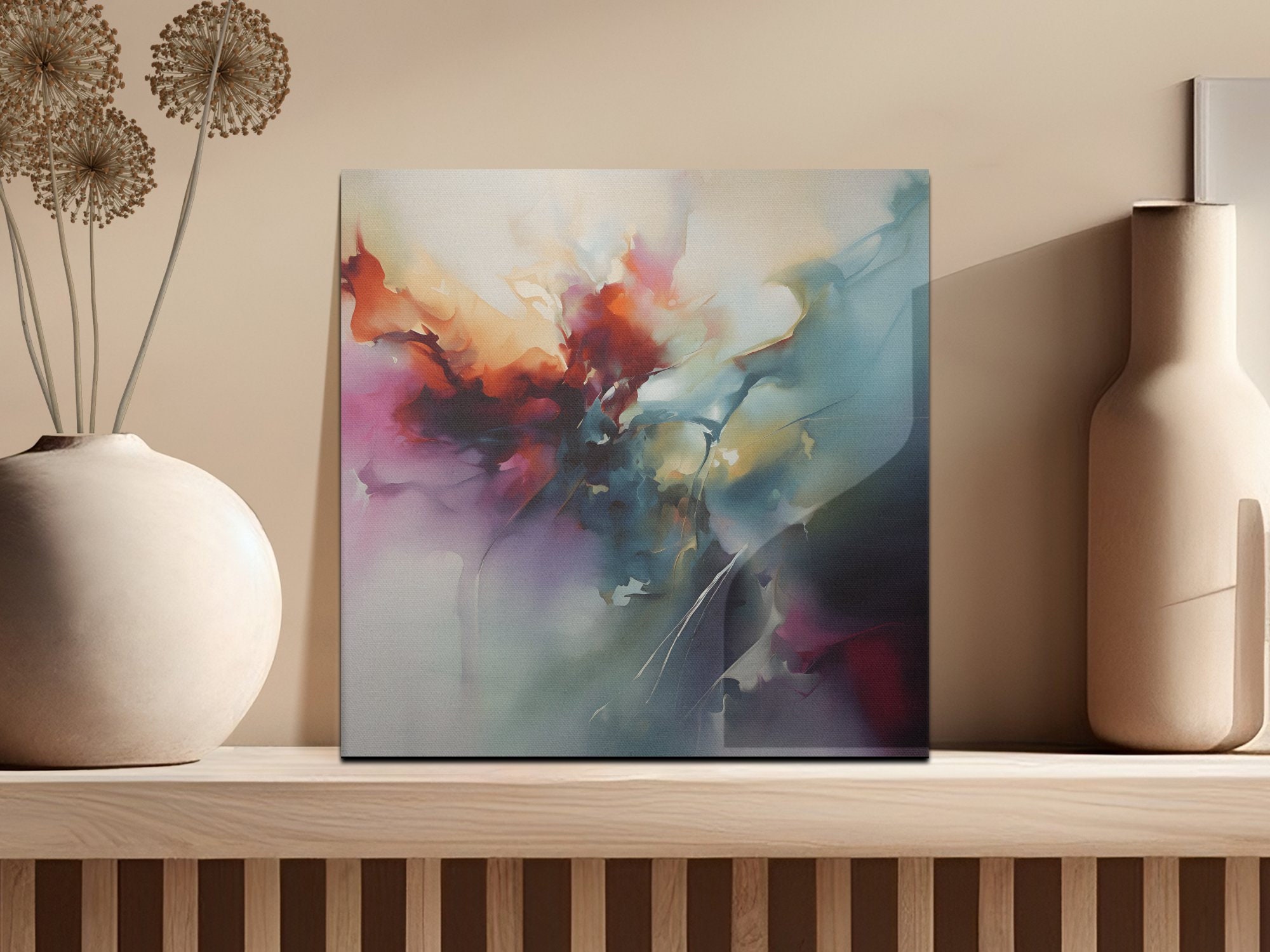 Abstract Intense Deep Powerful Wall Art, Canvas Poster, Energize Home ...
